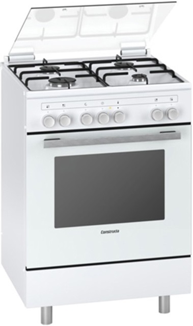 תנור אפייה משולב כיריים גז בעיצוב חדשני בצבע לבן Constructa דגם CH755722IL מתצוגה | אינסייל