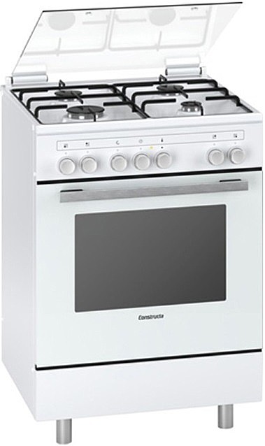 תנור אפייה משולב כיריים גז בעיצוב חדשני בצבע לבן Constructa דגם CH755722IL מתצוגה | אינסייל