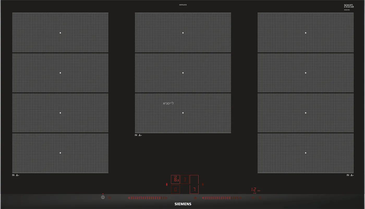כיריים אינדוקציה אזור גמיש 90 ס''מ SIEMENS EX975LXC1E מתצוגה | אינסייל